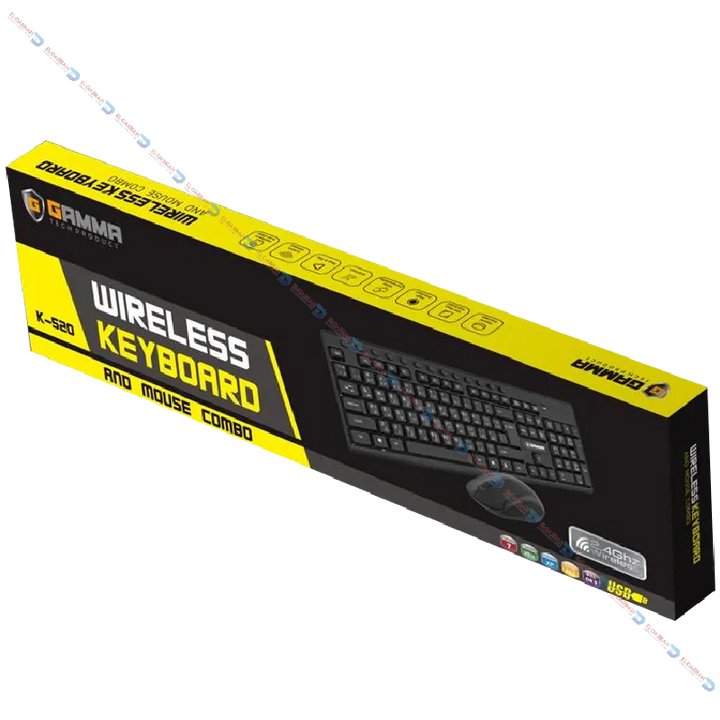 Gamma K-520 Wireless Keyboard + Mouse Combo English & Arabic – El Dabbah