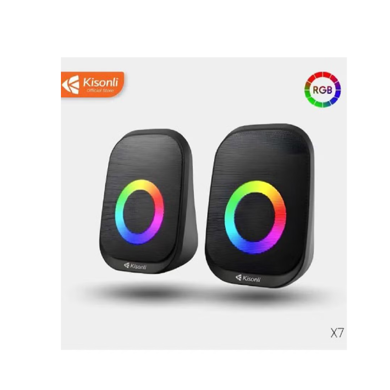 Kisonli X7 Portable Usb 2.0 Mini Speakers with Colorful Light ( black ...