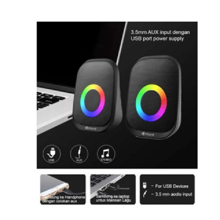 Kisonli X7 Portable Usb 2.0 Mini Speakers with Colorful Light ( black ...