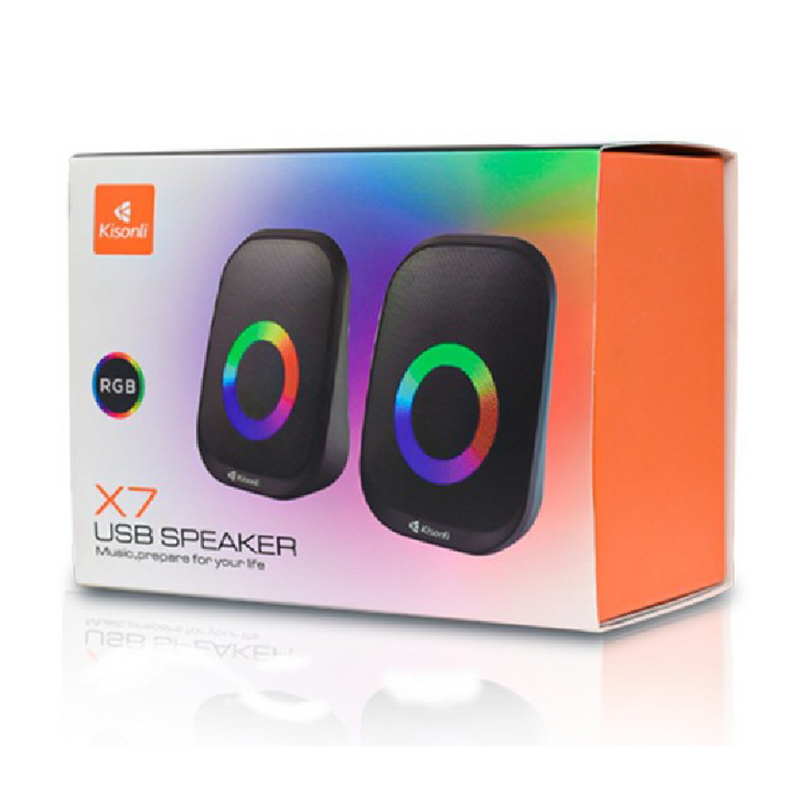 Kisonli X7 Portable Usb 2.0 Mini Speakers with Colorful Light ( black ...